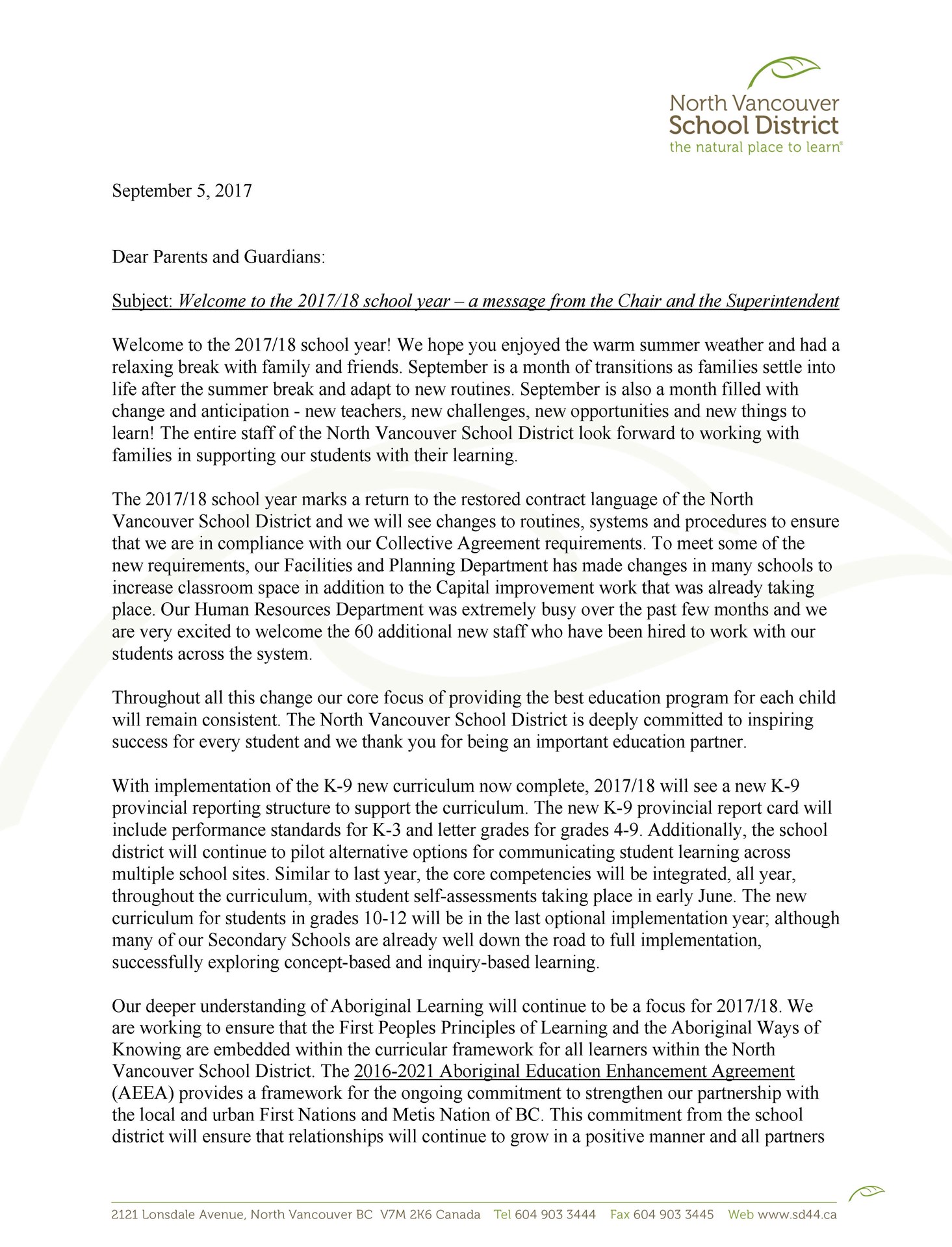 News Item - North Vancouver School District