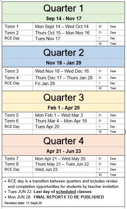 Calendar - École Windsor Secondary